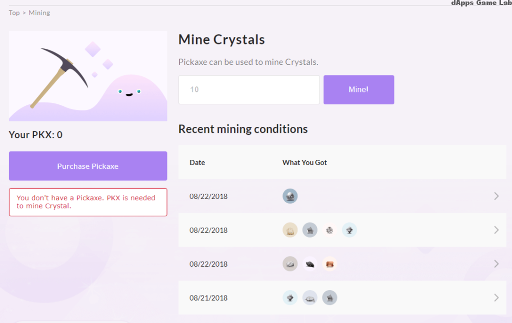 CryptoCrystal（クリプトクリスタル） | dApps Game Lab